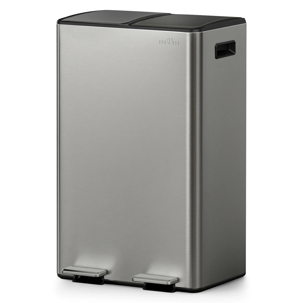 mVm Trash Can Stainless 2 x 30L Kitchen Step Trash Bin for Recycling W ...