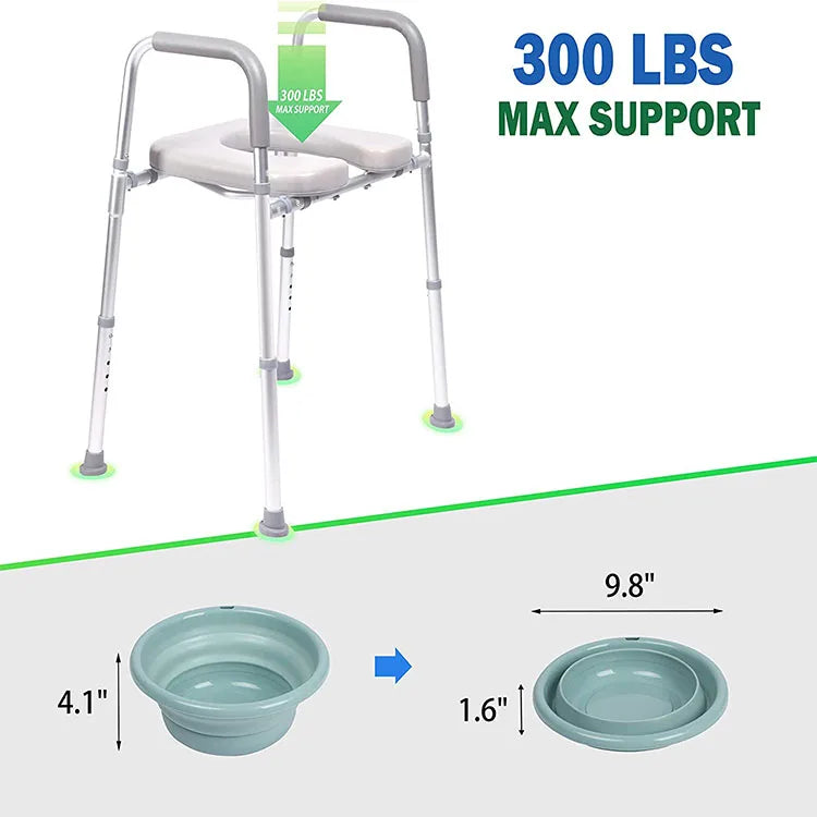 Bathroom Chair Raised Toilet Seat with Handle and Bidet for Adult,Seni ...