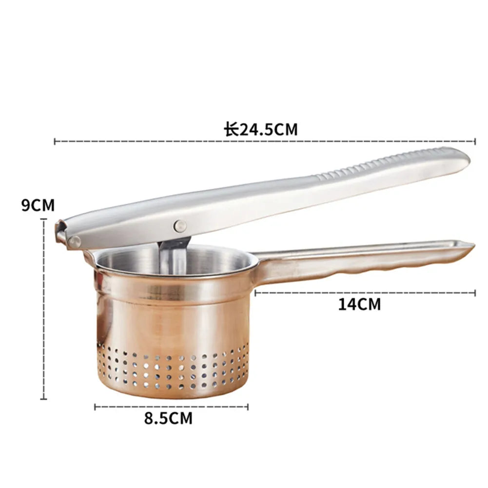 Hand Juicer Masher Ricer Press Mashed Potatoes Stainless Steel Crushin ...